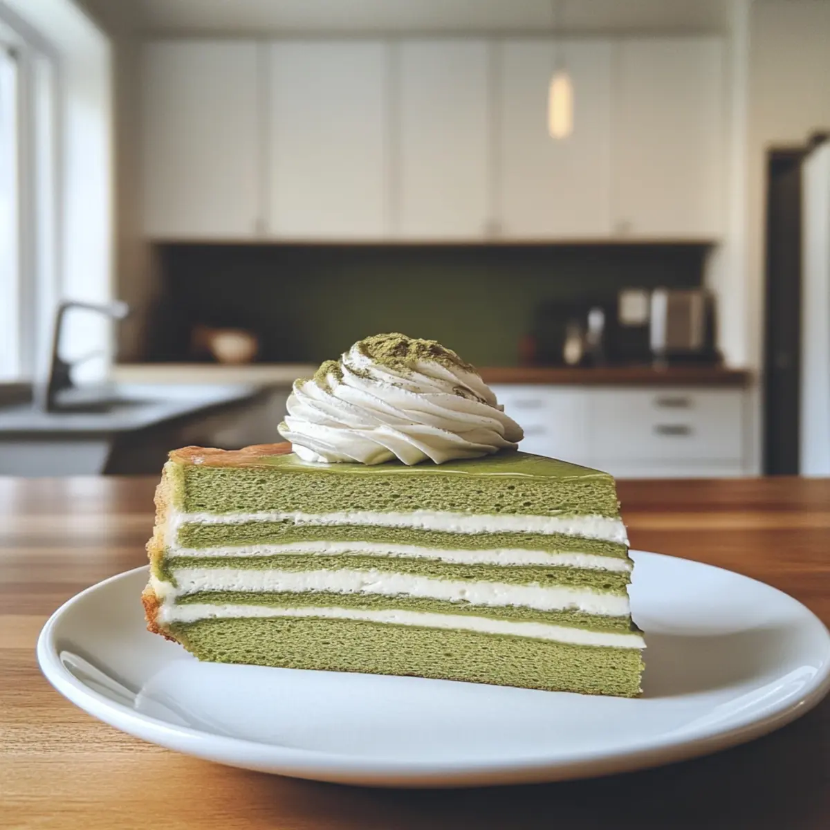 Irresistible Japanese Matcha Green Tea Mille Crepe Cake
