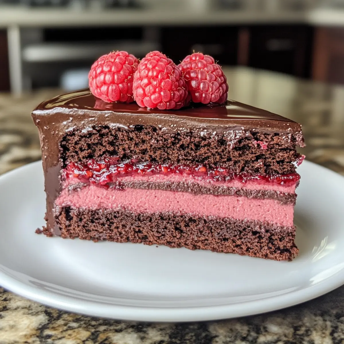 Irresistible Dark Chocolate Raspberry Mousse Cake Recipe
